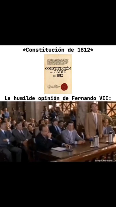 Fernando VII viendo la Constitución de 1812 como si fuera meme - Meme ...