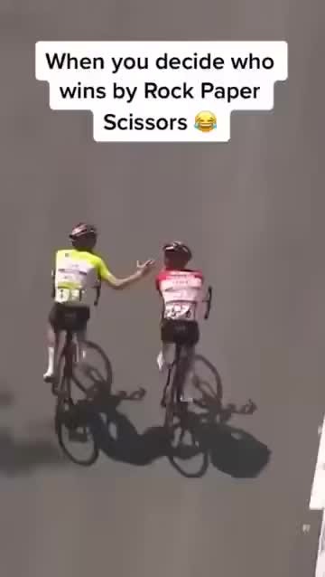 Rock paper scissors to decide who wins the race - Meme by aypax ...
