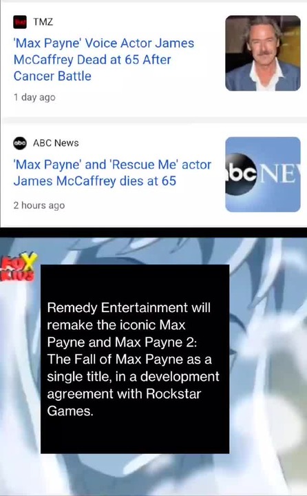 'Max Payne voice actor James McCaffrey dead at 65 - Meme by ...