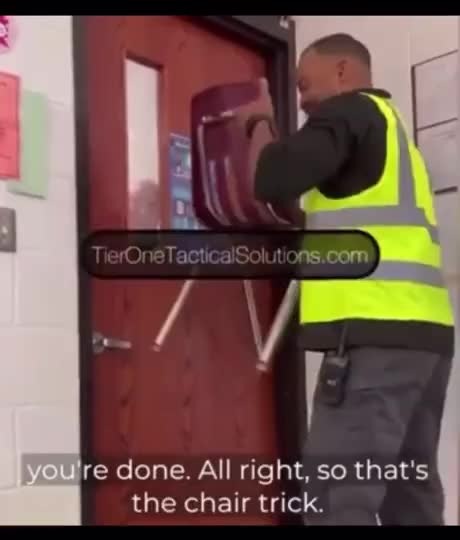 Locking a school room door with a chair - Meme by schizoidman :) Memedroid