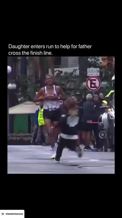 Dad and daughter crossing together the finish line - Meme by vaperWave ...