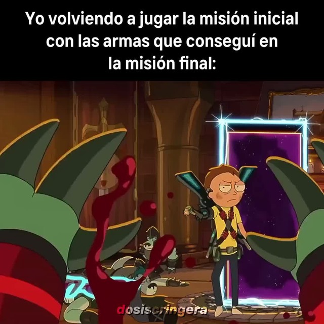 Cuando vuelves a la primera misión con todo desbloqueado y das cringe ...
