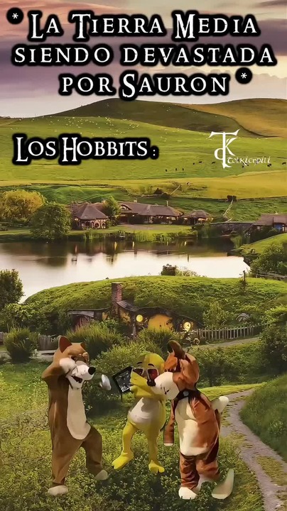 la tierra media explotando y los hobbits en plan chill - Meme by ...