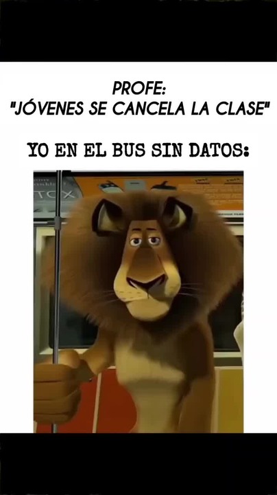 El profe cancela la clase y yo ya voy en el bus sin datos - Meme subido ...